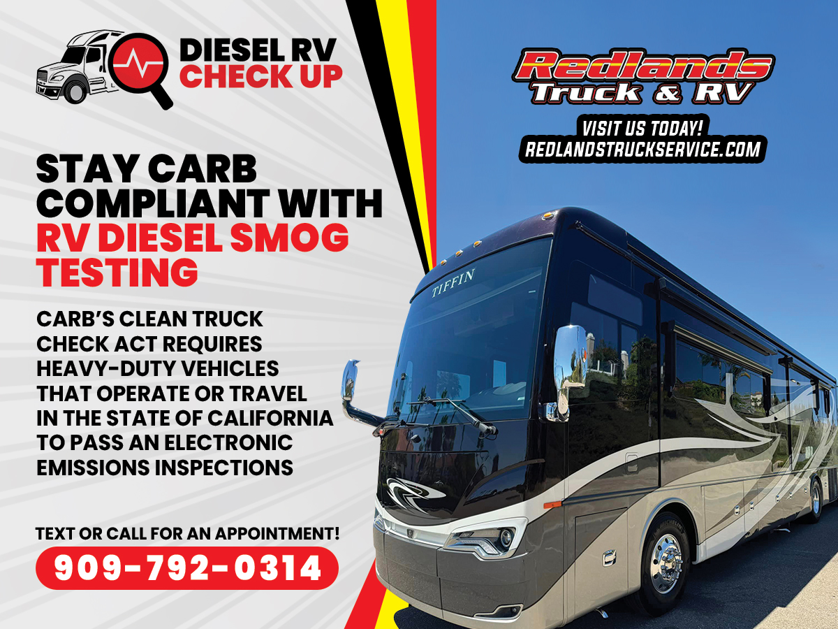 RV Diesel Smog Testing in California - Redlands Truck & RV